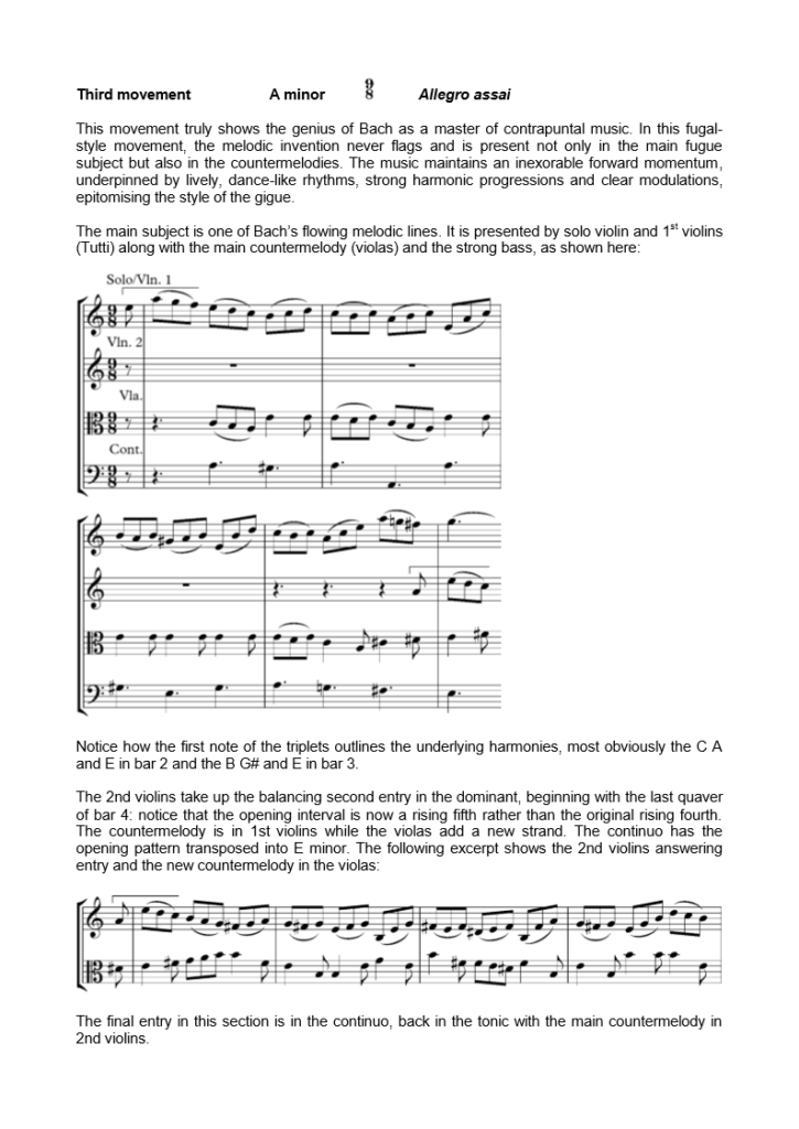 Bach – Violin Concerto in A minor – asc4music